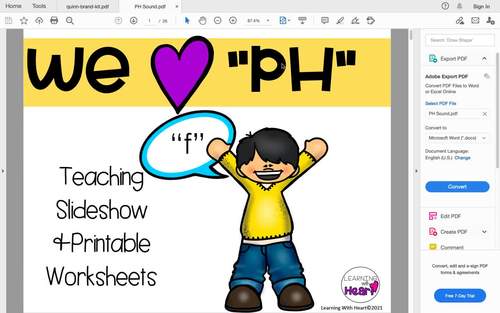 We Love PH Phonics Practice Slideshow and Printables (PH Digraph)