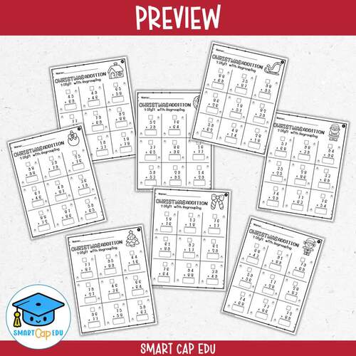 Christmas 2-Digit Addition with Regrouping | 2nd Grade by Smart Cap Edu