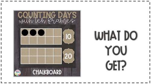 Counting Days of School | Ten Frames | Chalkboard Theme by Almost Friday