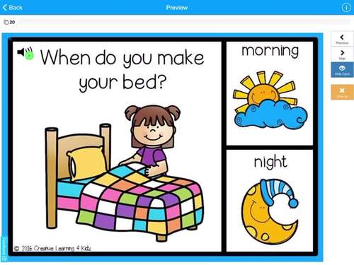 Morning or Night Boom Cards for Distance Learning by Creative Learning ...