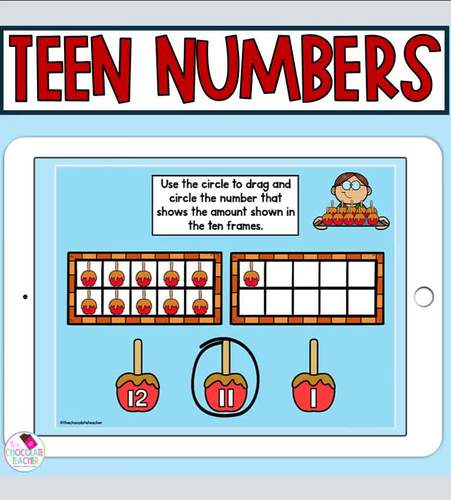 Teen Numbers - Fall Math - Google Slides™ by The Chocolate Teacher