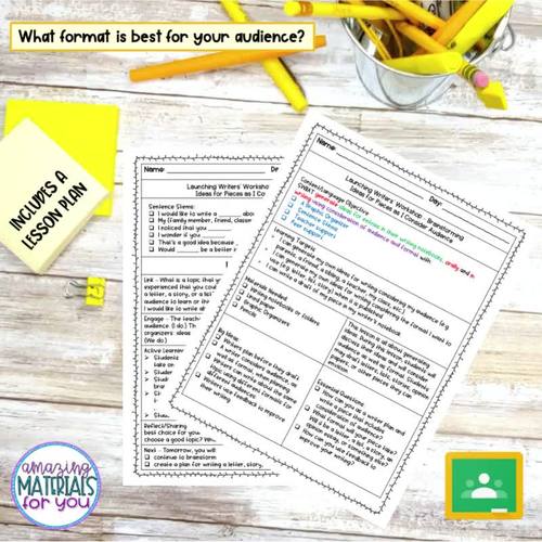 Writing Workshop | Format and Audience IDEAS | TPT