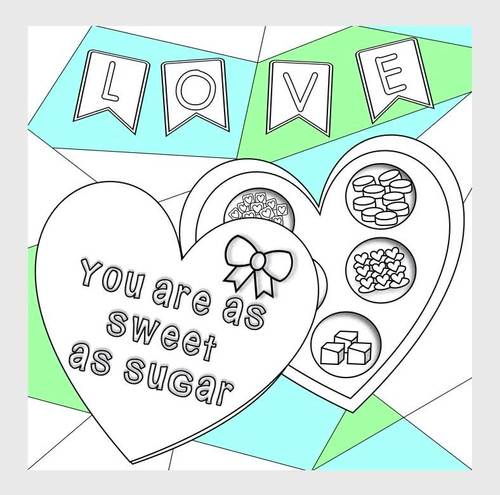 Valentine's Day Progression Color by Code Digital Clipart (Chocolate Box)