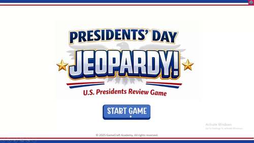 Presidents’ Day Jeopardy Game | Classroom Review Trivia | 2 Teams ...