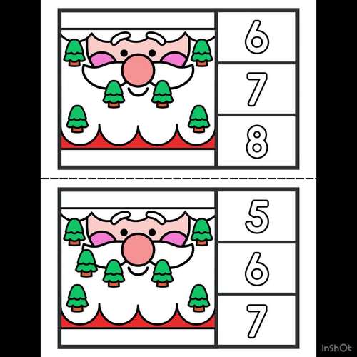 Holiday Count and Clip Cards to 10 | Christmas Theme | Math Centers