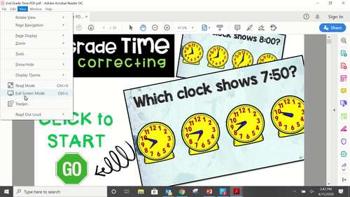 2nd Grade TIME Self Correcting PDF - ONLINE Distance Learning Google ...