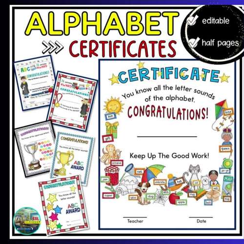 Alphabet Awards | Editable Certificates to Celebrate Student Achievement