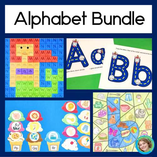 Alphabet and Letter Sound Recognition Bundle | Worksheets Games Activities