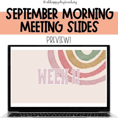 Morning Meeting Slides. Upper Elementary Morning Meeting. September MM ...