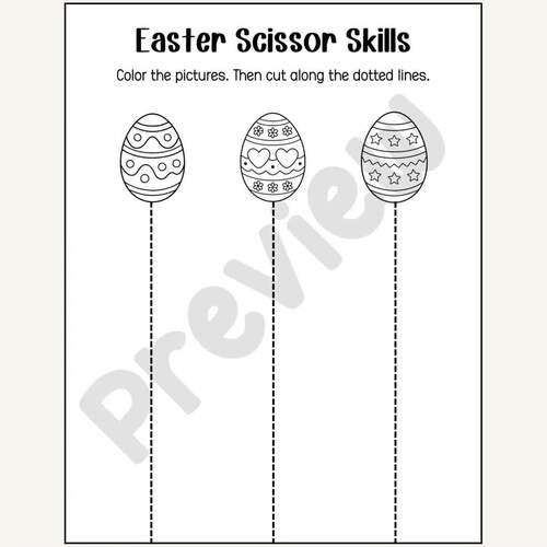 Easter Scissor Skills Worksheets | Cutting Practice for Kindergarten ...