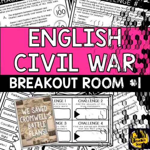 English Civil War Breakout - Reading Comprehension Activity - Escape Room