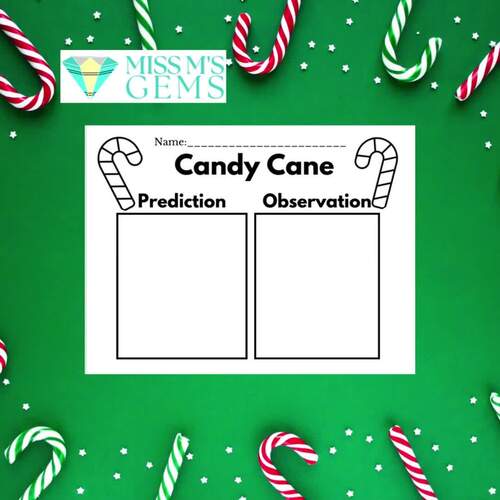 Candy Cane Experiment and Observation by Miss M's Gems | TPT