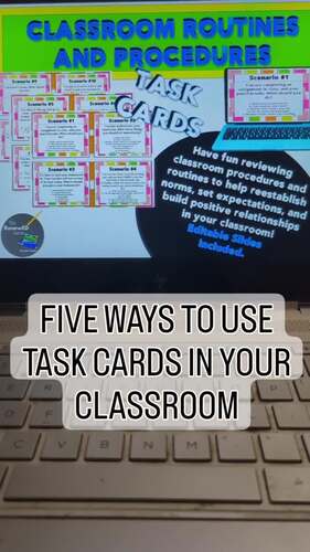 Classroom Routines and Procedures Task Cards by The RenewED Teacher