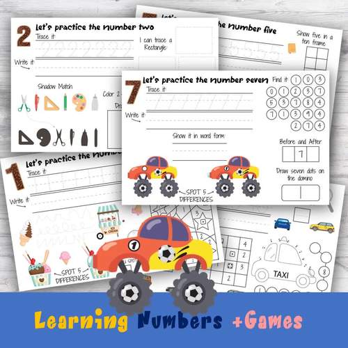 Preschool Learning Numbers and Games by Wael hero | TPT