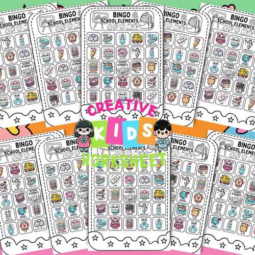 School Elements Bingo Game for Kids and Classrooms - Fun Educational ...