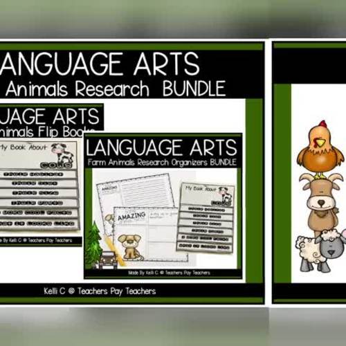 Animal Research Templates and Flip Books for the Farm BUNDLE by Kelli C