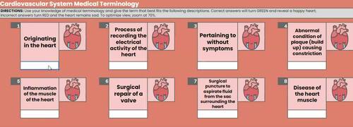 Cardiovascular System Medical Terminology Digital and Print Activity
