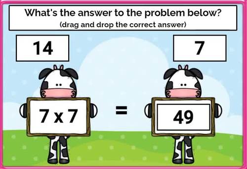 Boom Cards - Drag & Drop Math Facts (Add, Subtract, Multiply, 7's-12's ...