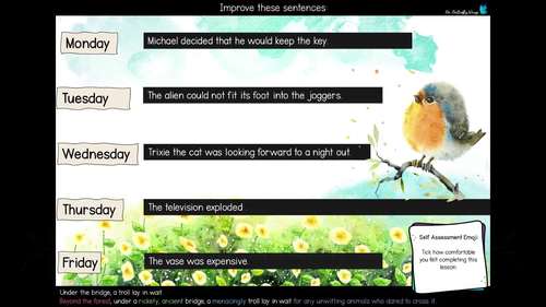 Sentence Writing Grades 5 & 6 Weeks 1 to 10 by On Butterfly Wings