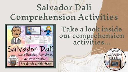 Salvador Dalí Close Reading Passage & Comprehension Activities | 3rd ...