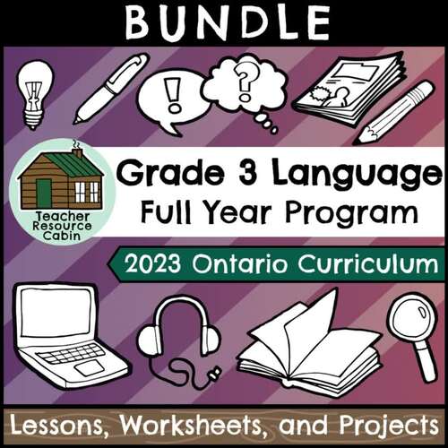 Grade 3 Ontario 2023 Language Bundle (FULL YEAR) by Teacher Resource Cabin