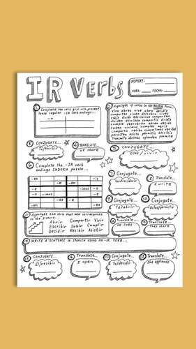 Spanish verb practice -AR -ER -IR verbs Ser Estar Tener Conjugation ...