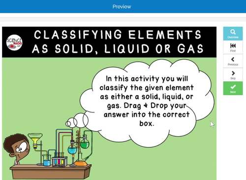 States of Matter Classify Elements Solids Liquids Gasses Boom Cards ...