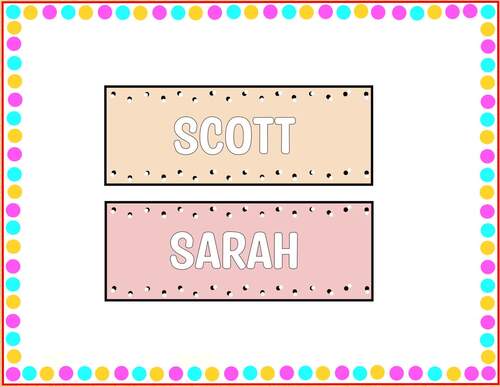 Printable Boho Neutral Student Name Slips, Editable Name Labels, Name ...