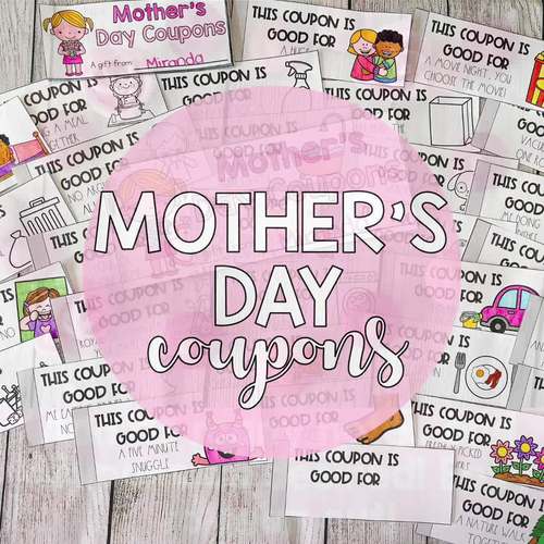 Mother's Day Coupon Book Mothers Day Gift by A Teacher and her Cat