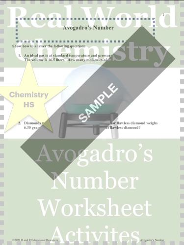 Avogadro’s Number Activity Worksheet Solutions Included | TPT