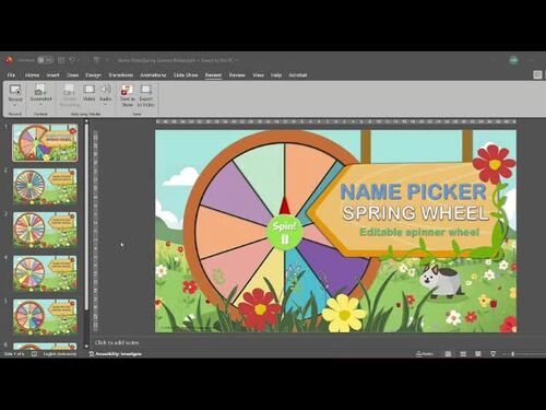 Digital Spinner Wheel | Name Picker| Interactive PowerPoint | Editable ...