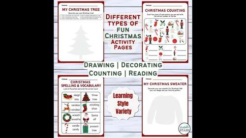 Christmas Kids Activities | K-2 | Math Writing Drawing Matching ...