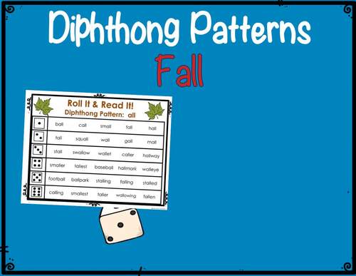 Diphthong Patterns all & alk Roll It Read It Word & Sentence Game Cards