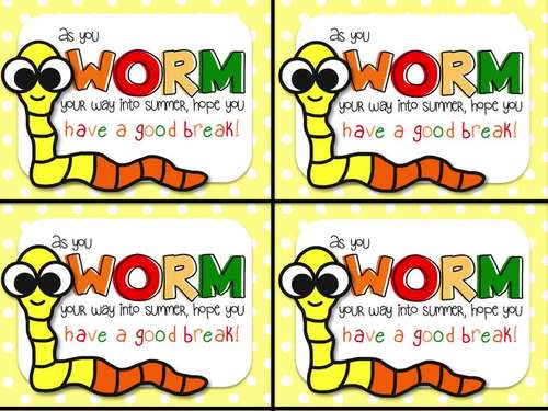 Gummy Worm End of Year Gift Tag by Highs and Lows of a Teacher | TPT