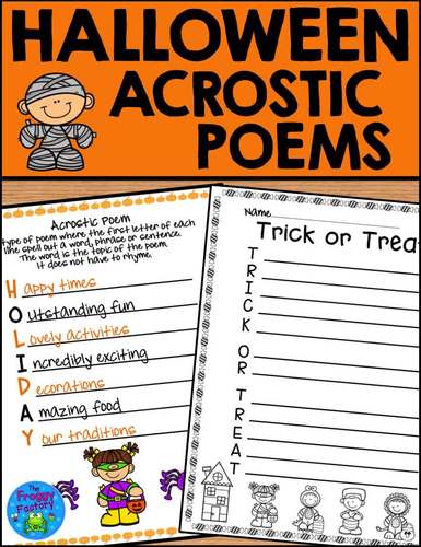 Halloween Acrostic Poems | Halloween Writing Activity by The Froggy Factory