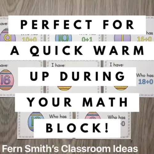 Addition Plus Zero I Have Who Has Card Game by Fern Smith's Classroom Ideas