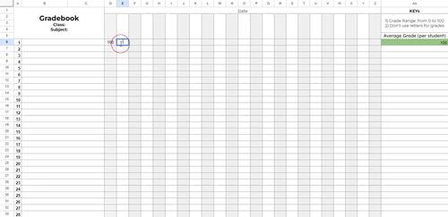 Editable Gradebook for 30 Students, Google Sheets, Auto Filters & Color ...
