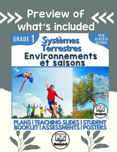 FRENCH EARTH SYSTEMS: Environments and Seasons - Grade 1 Alberta New ...