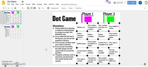 Digital Activity: Dot Game by Math Made Modern | TPT