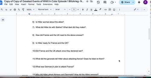 World War II Major Battles and Holocaust Documentary Worksheets – Netflix