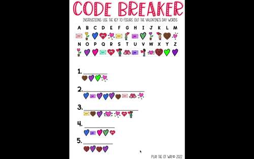 Valentine's Day Code Breaker Cryptogram : Occupational Therapy Activity ...