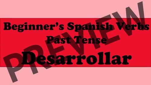 Desarrollar - Spanish Regular -AR Past Preterite Verb Conjugation ...
