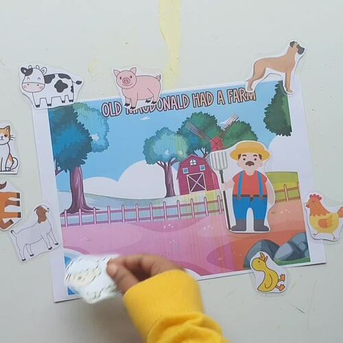 Toddler Interactive Nursery Rhymes Printable for Preschool,Old Mac Donald
