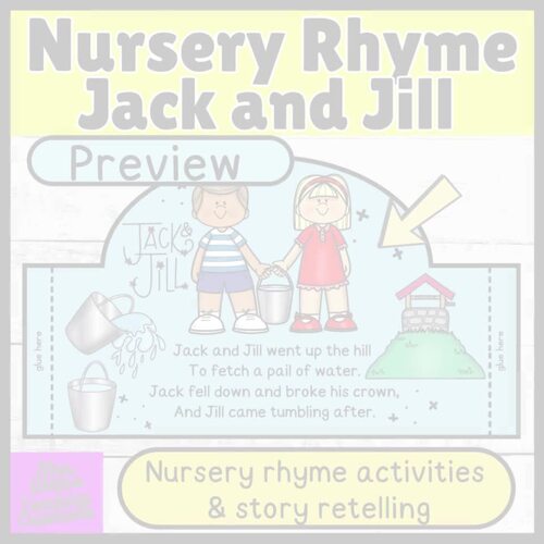 Nursery Rhyme Jack and Jill Crowns Writing Prompts & Sequencing Rhyming ...