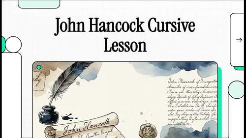John Hancock Signature Activity | Cursive Writing & Declaration Lesson
