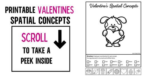 Valentine's Day Spatial Concepts for Speech Therapy by Jennie's Speech Room