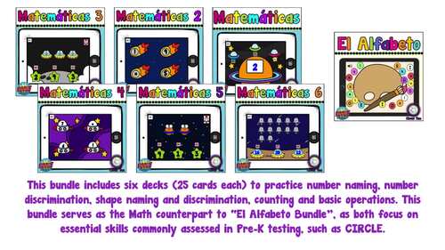 Pre-k Spanish Math Practice BUNDLE Boom Cards™ - Numbers, Shapes and ...