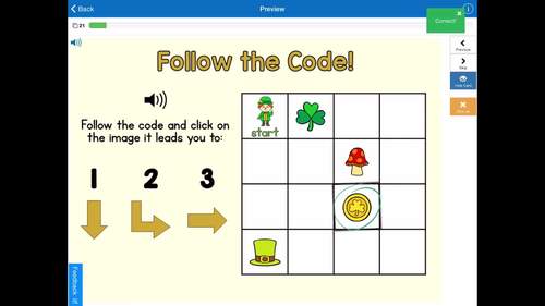 St. Patrick's Day Directional Coding Activities Digital Task Cards with ...