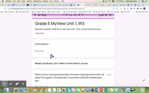 5th Grade myView Unit 1, Week 3 Google Forms Quiz Assessment Practice