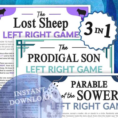 Jesus' Parables Left Right Games BUNDLE | Printables for Kids or Adults ...
